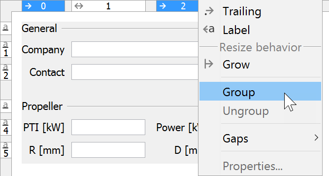 Column/Row Groups | JFormDesigner - Java/Swing GUI Designer