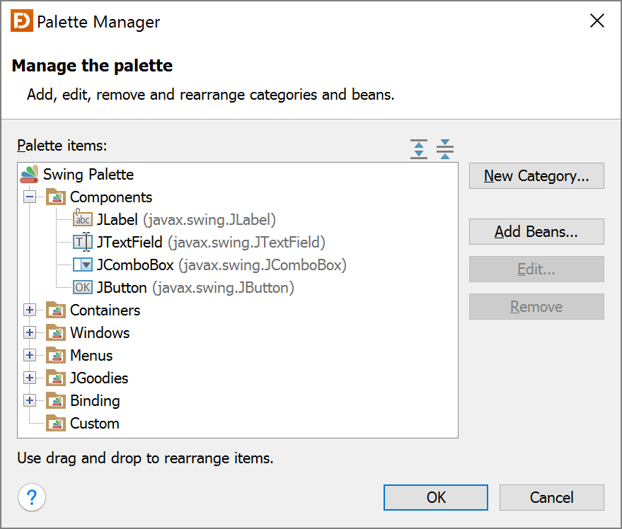 Palette | JFormDesigner - Java/Swing GUI Designer