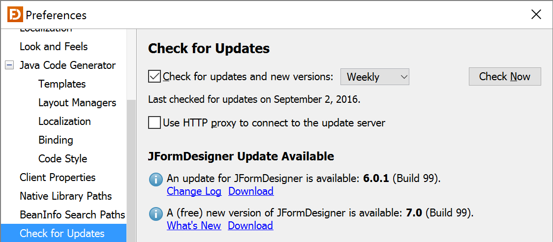 Preferences | JFormDesigner - Java/Swing GUI Designer